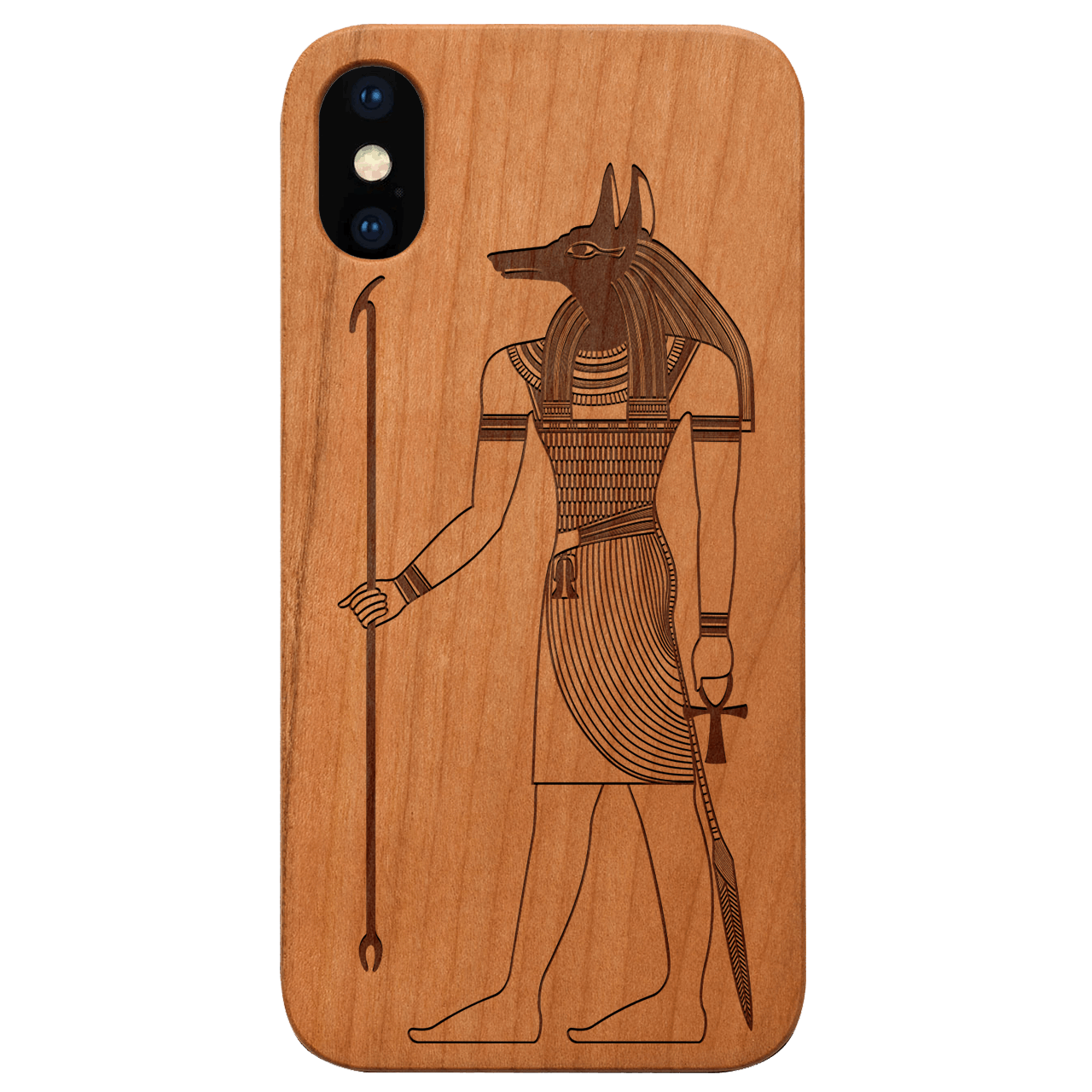 Anubis - Engraved Wood Phone Case